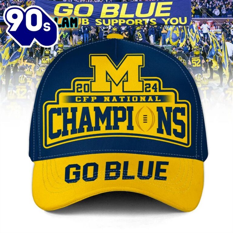 Wolverines 2024 National Champions Go Blue 3D Cap - Musicdope90s