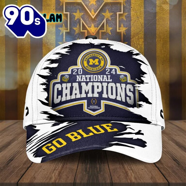 Michigan Football Rose Bowl Game Champions 2024 Go Blue Hat - Musicdope90s