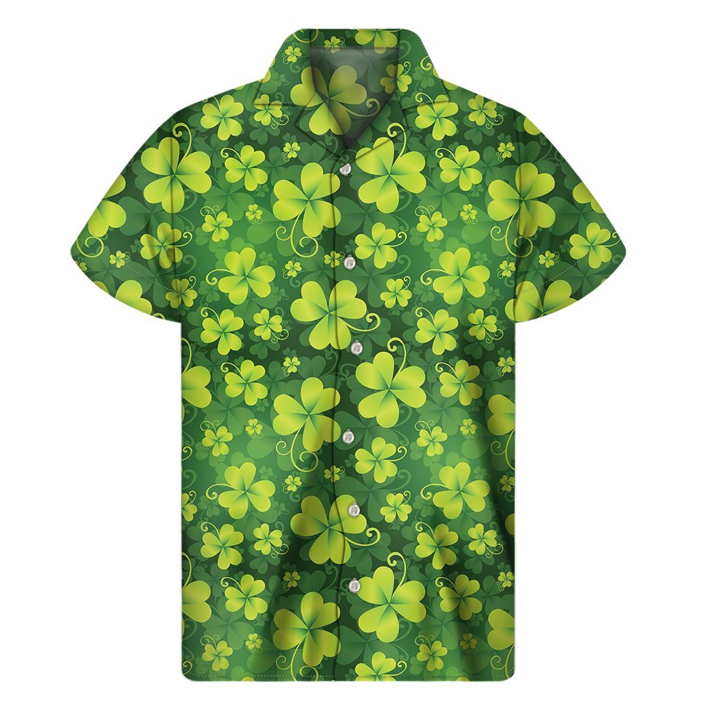 St. Patrick's Day Shamrock Pattern Hawaiian Shirt - Musicdope90s