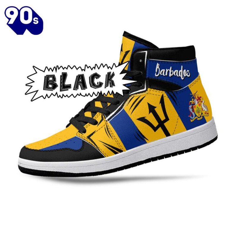 Barbados Flag JD1 Sneakers Custom Country - Musicdope90s