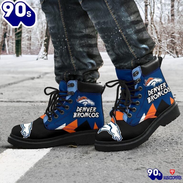Denver Broncos All Season Boots Casual Shoes Vegan Leather Custom Boot ...