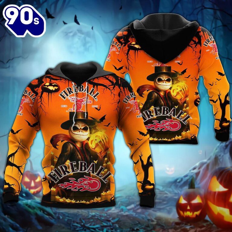 Halloween 2024 Fireball whiskey Jack Skellington Halloween 3d All Over ...