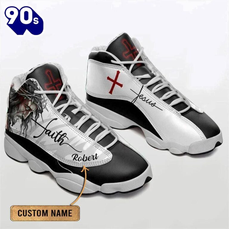 Walk By Faith Customized Jd13 Black Red Shoes For The Devout Heart Gift ...