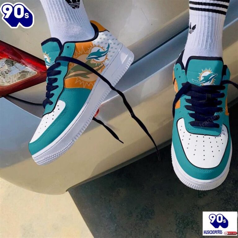 [Limited] Miami Dolphins Team Air Force 1 Sneakers - Musicdope90s
