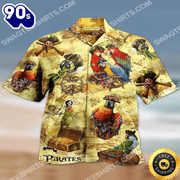 Parrot And Pirate Map All Over Printing Hawaiian Shirt - Musicdope90s