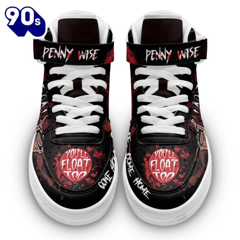 Pennywise IT Shoes Custom High Top Air Force Shoes Sneakers Horror Fans ...