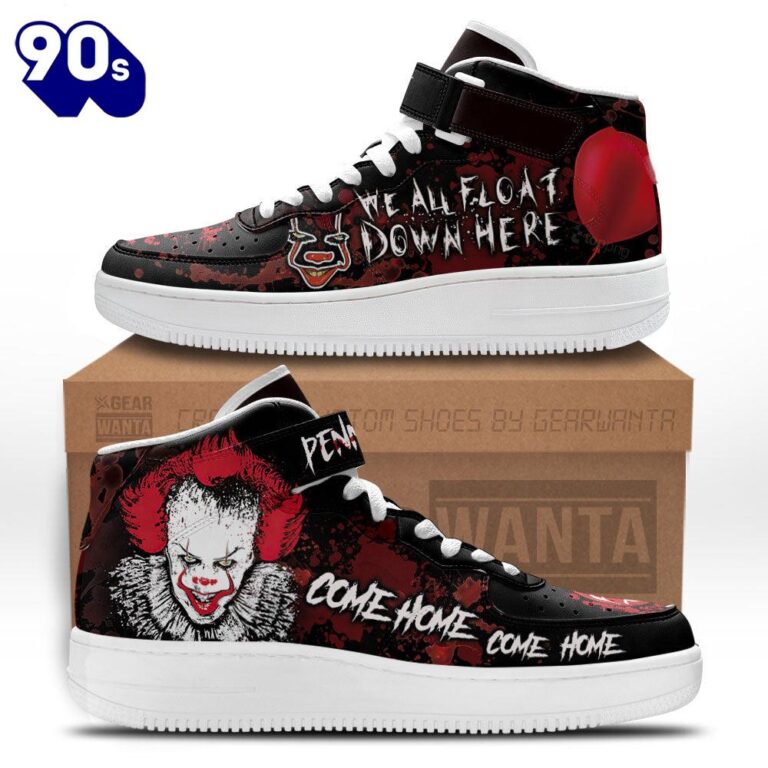 Pennywise IT Shoes Custom High Top Air Force Shoes Sneakers Horror Fans ...