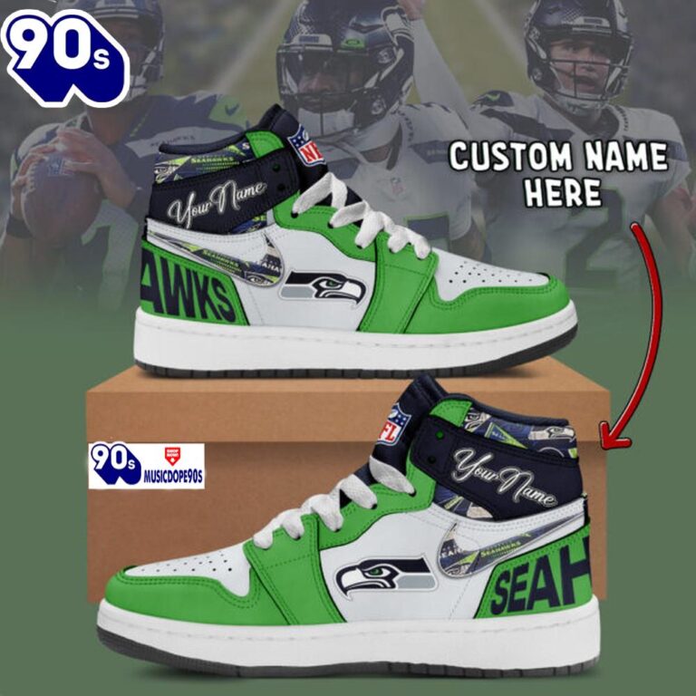 Seattle Seahawks Air Jordan 1 Shoes - Musicdope90s